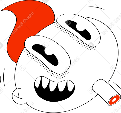 Severed head smiling Illustration in PNG, SVG
