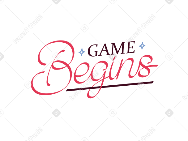 Lettering game begins Illustration in PNG, SVG