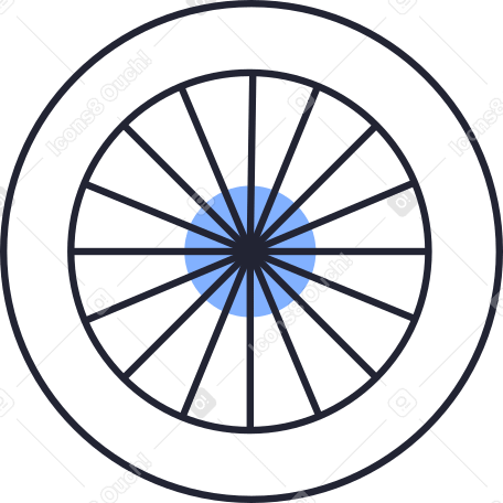 Wheel Illustration in PNG, SVG