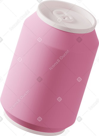 3D pink soda can Illustration in PNG, SVG