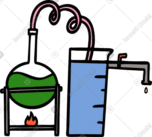 Boiling science bottles experiment PNG, SVG