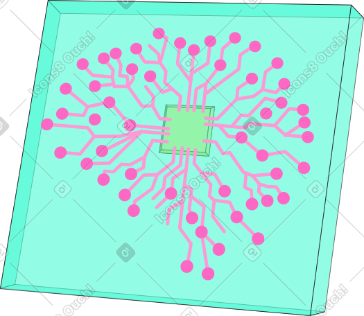Brain chip PNG, SVG