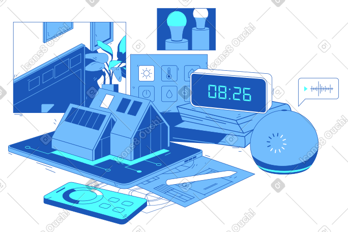 Internet of things with smart devices animated illustration in GIF ...
