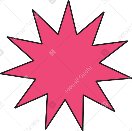 Large twelve-pointed star Illustration in PNG, SVG