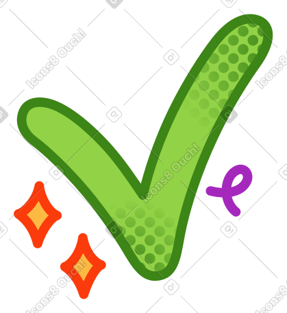 Sticker green check mark PNG, SVG