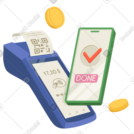 Contactless payment with mobile phone PNG, SVG