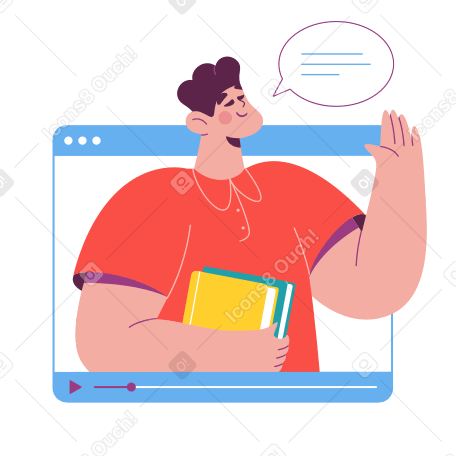 Man leads a video lecture Illustration in PNG, SVG