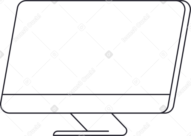Computer monitor white Illustration in PNG, SVG