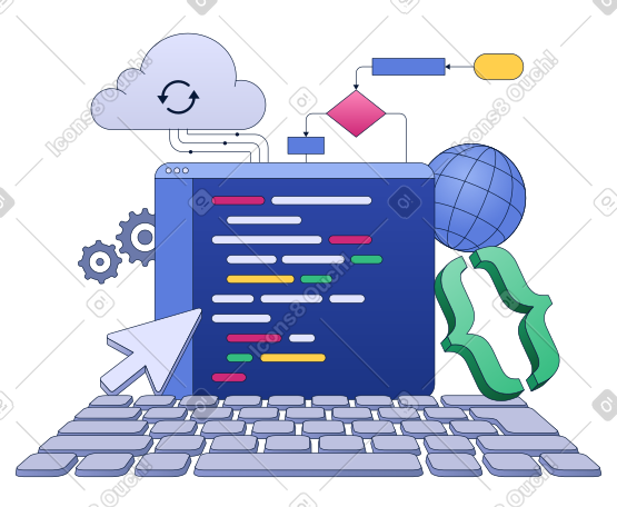 Programming using cloud storage and flowcharts PNG, SVG