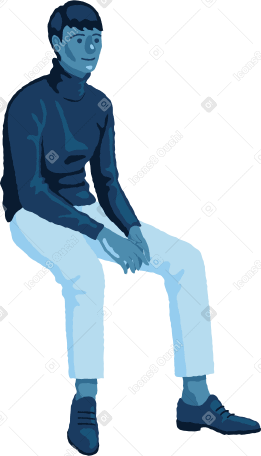 Man sitting front Illustration in PNG, SVG