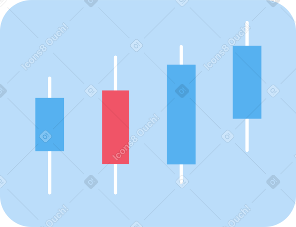Candlestick chart Illustration in PNG, SVG