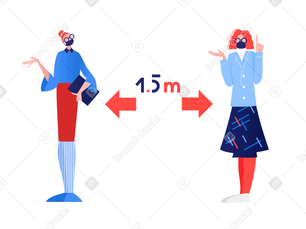 Keep distance sign. Keep the 1,5 meter distance Illustration in PNG, SVG