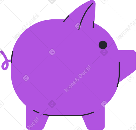 Purple piggy bank Illustration in PNG, SVG