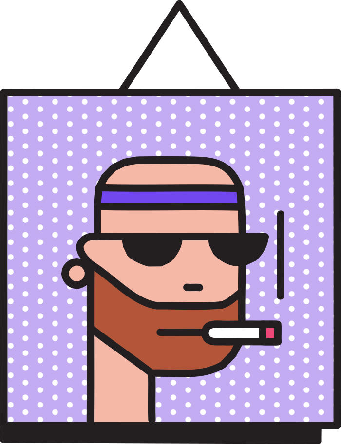 Portrait of a man with a cigar Illustration in PNG, SVG