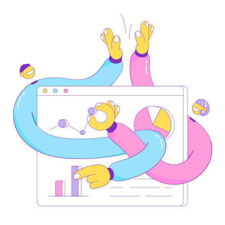 Man and woman presenting data PNG, SVG