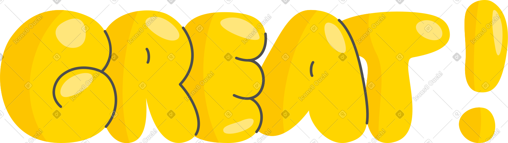 Lettering great puffy text PNG, SVG