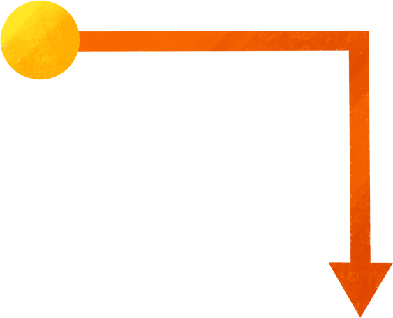 Orange arrow pointer Illustration in PNG, SVG