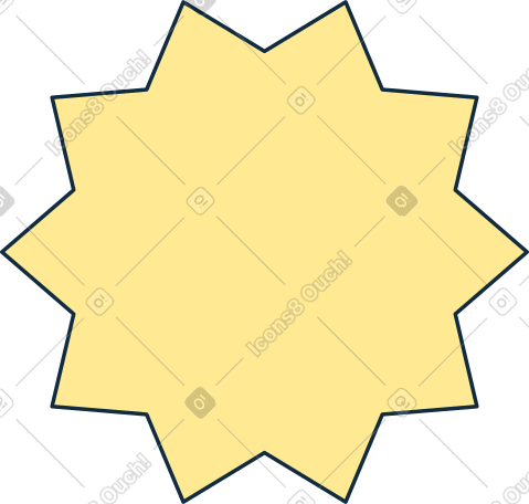 Yellow multipointed star animated illustration in GIF, Lottie (JSON), AE