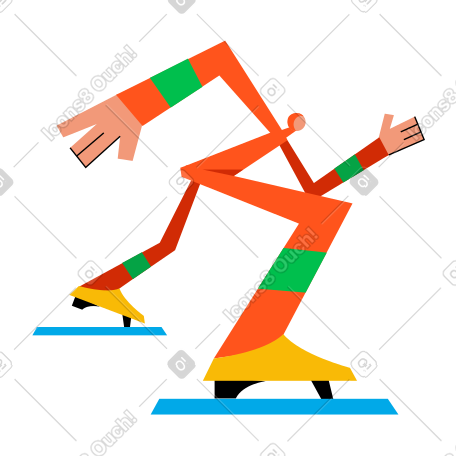 Athlete taking part in speed skating animated illustration in GIF ...