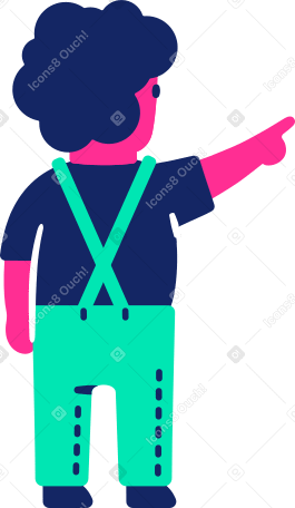 Child back pointing up Illustration in PNG, SVG