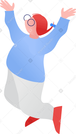 Fat girl jumping Illustration in PNG, SVG