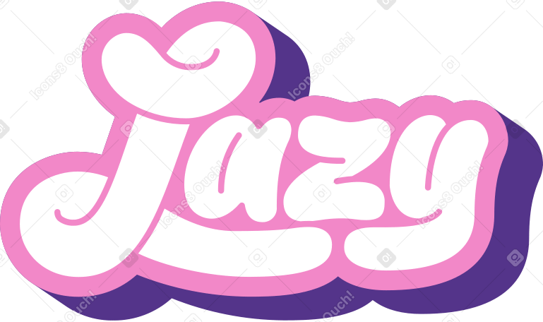 Lettering lazy with shadow Illustration in PNG, SVG