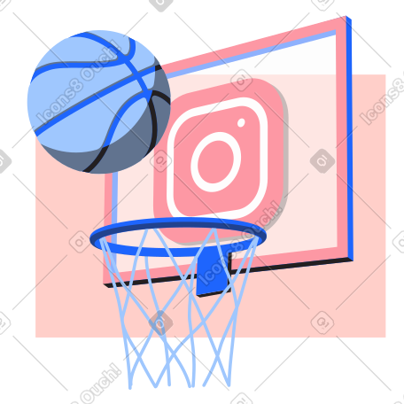 Basketball goal, achieving success on Instagram PNG, SVG