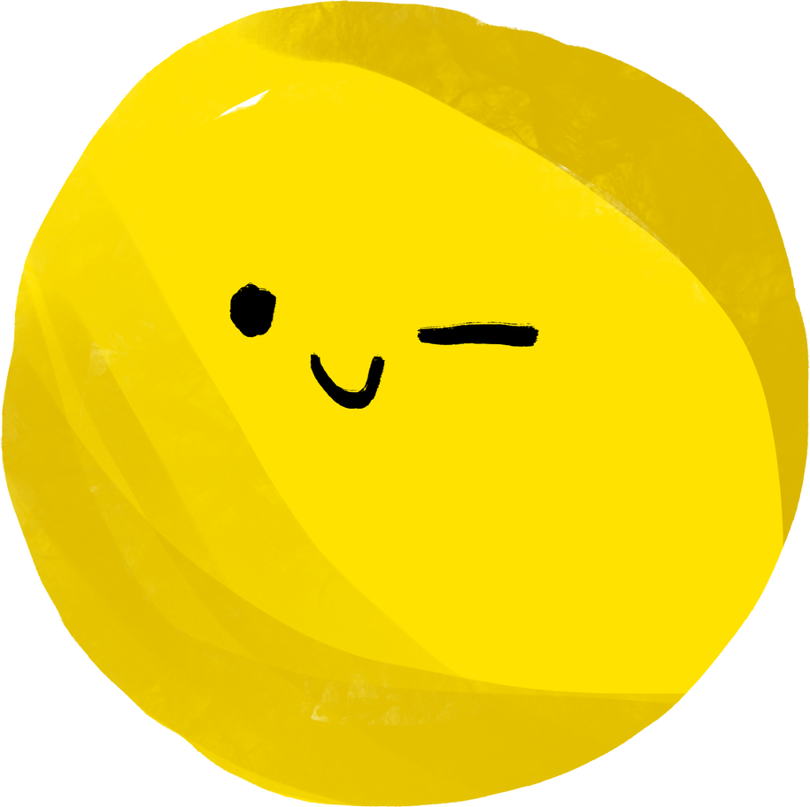 Yellow winking emoji Illustration in PNG, SVG