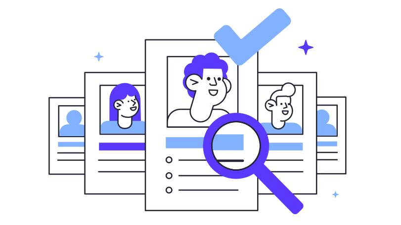 Perfect candidate's cv found Illustration in PNG, SVG