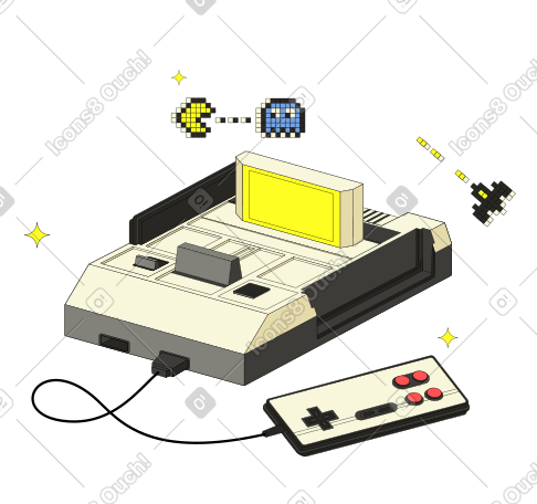 Retro Dendy video game console from the 90s PNG, SVG