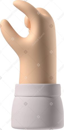 3D Pale skin pinching hand Illustration in PNG, SVG