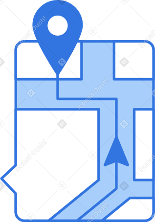 Rectangle with map and location icon PNG, SVG
