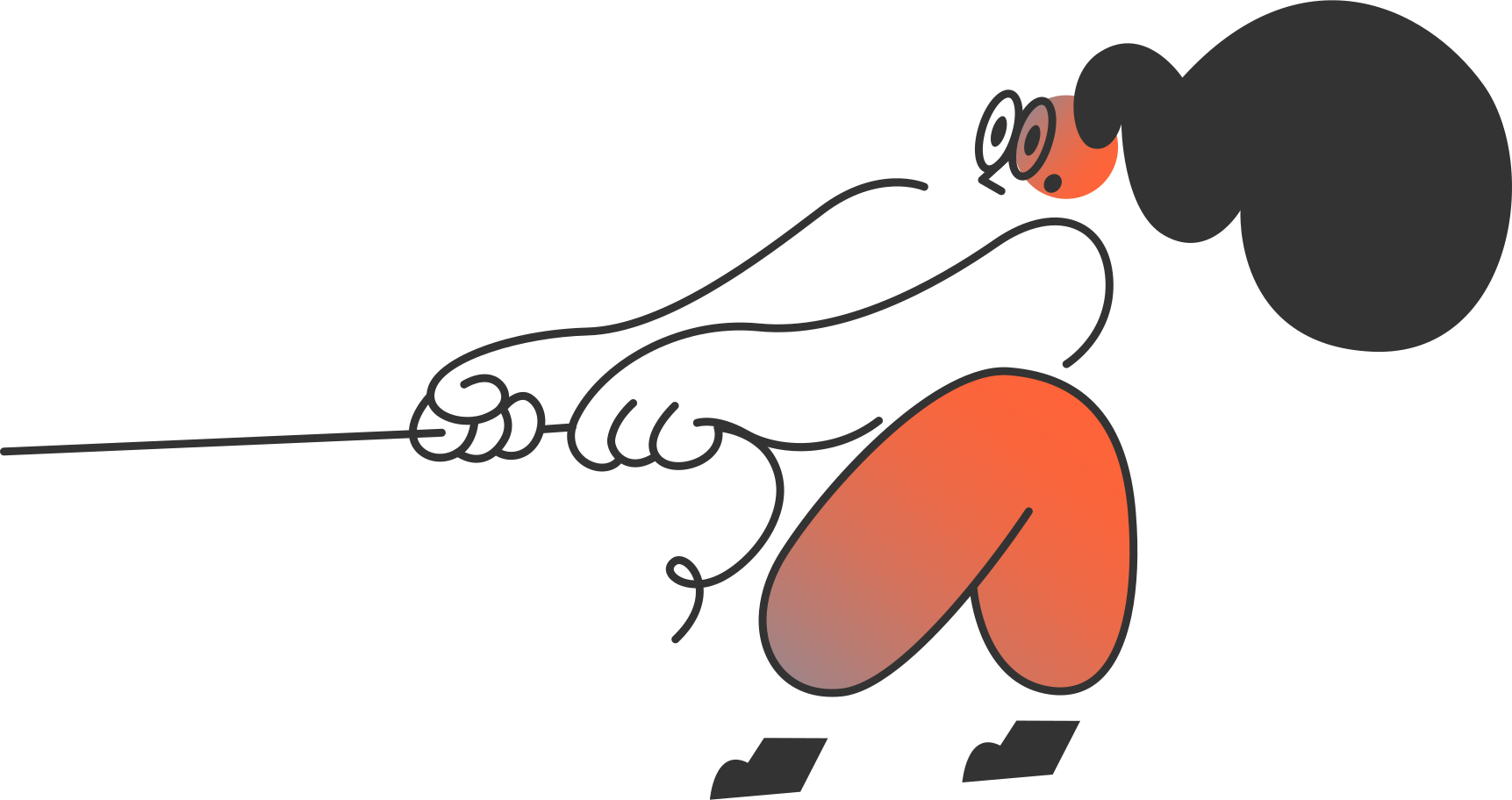 style pulling girl with a rope images in PNG and SVG | Icons8 Illustrations