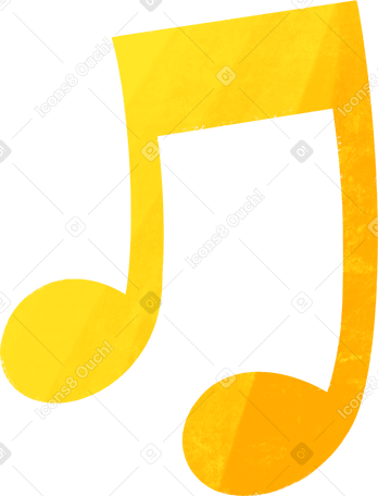 Yellow musical note Illustration in PNG, SVG