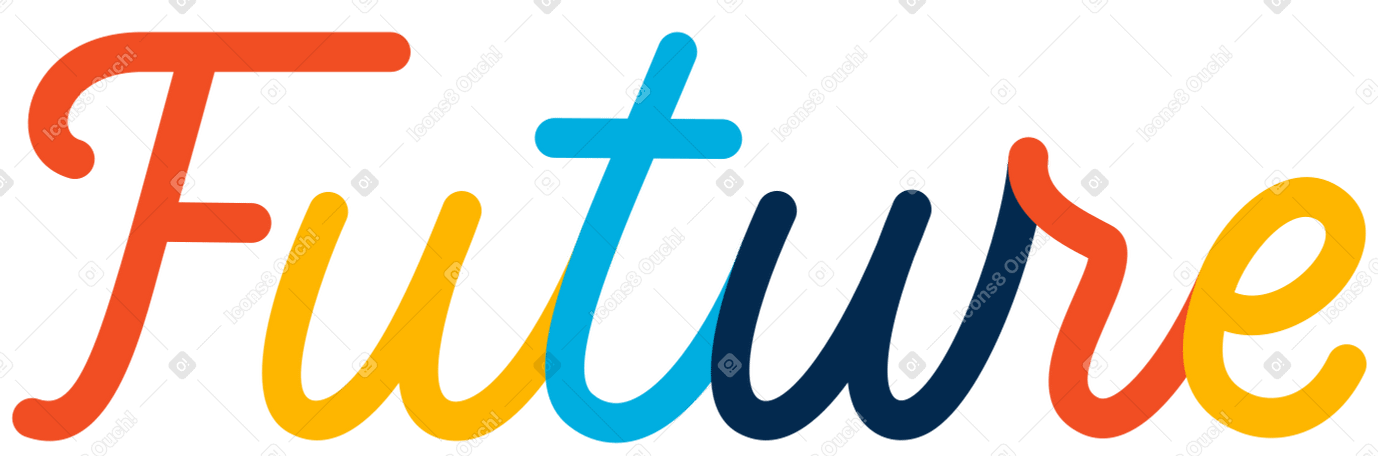 Lettering future Illustration in PNG, SVG