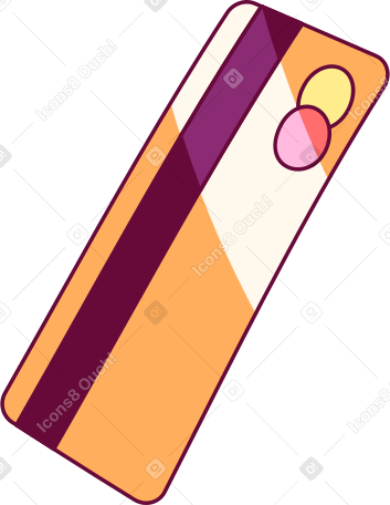 Orange bank card Illustration in PNG, SVG