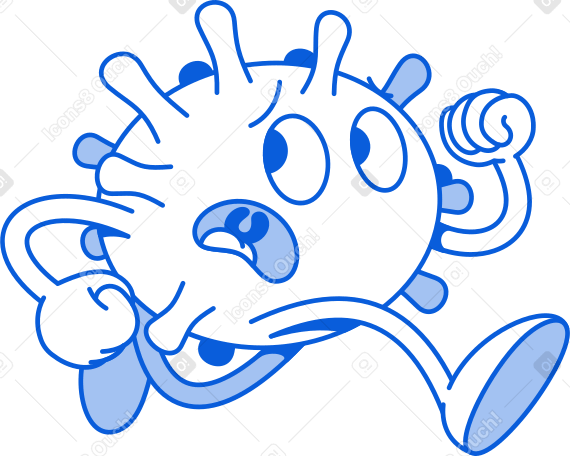 Running virus Illustration in PNG, SVG