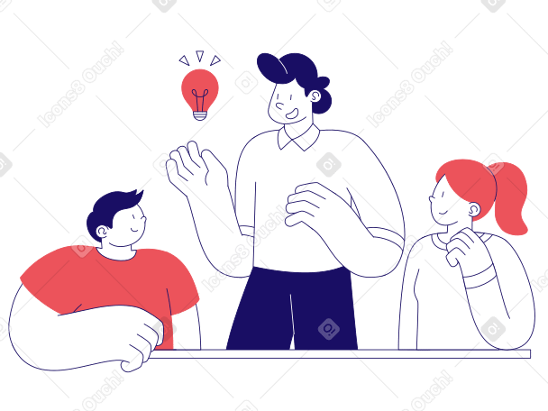 Team leader talking about a new idea animated illustration in GIF ...