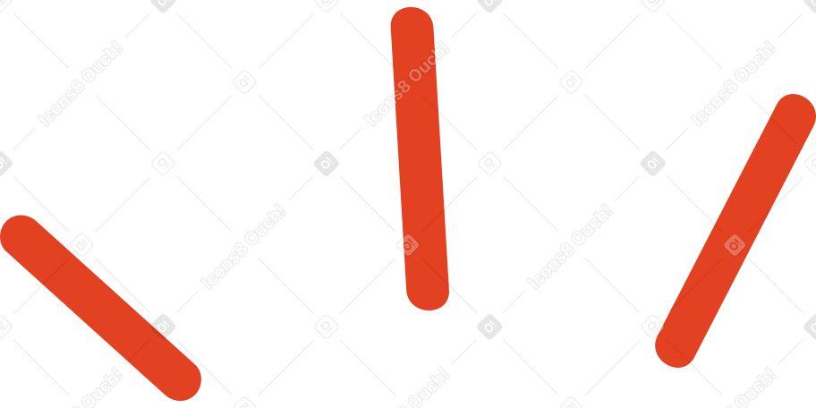 Three red lines Illustration in PNG, SVG