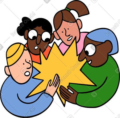 People hugging a star PNG, SVG