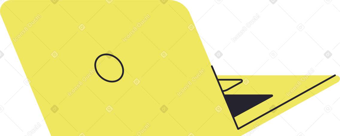 Open laptop tilted Illustration in PNG, SVG