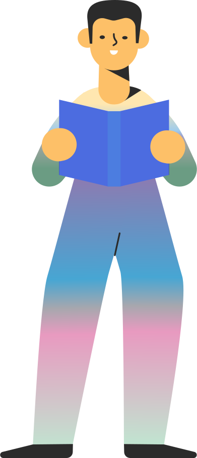 Man reading Illustration in PNG, SVG