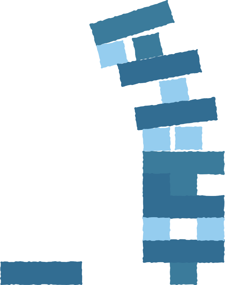 Falling blocks tower Illustration in PNG, SVG