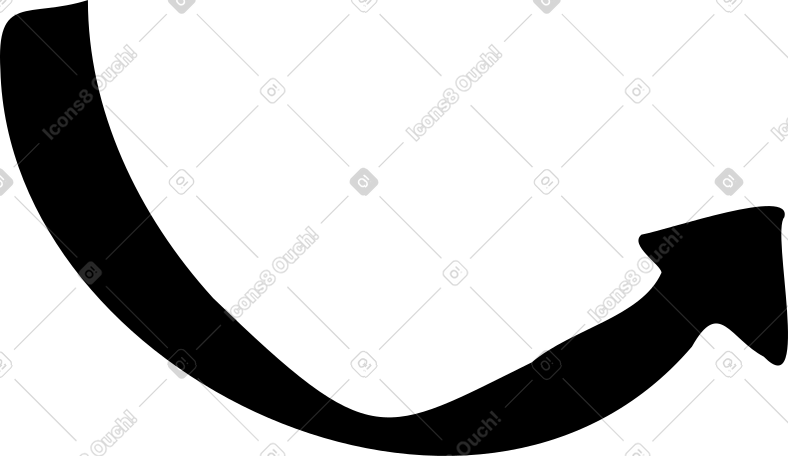 Curved arrow PNG, SVG