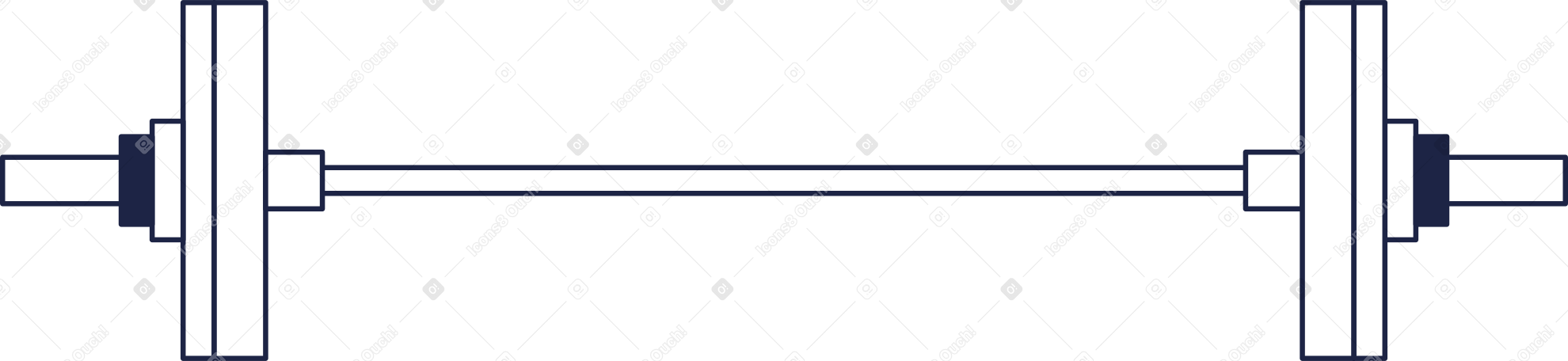 Barbell line Illustration in PNG, SVG