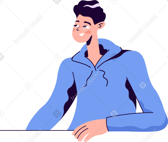 Man looking up Illustration in PNG, SVG