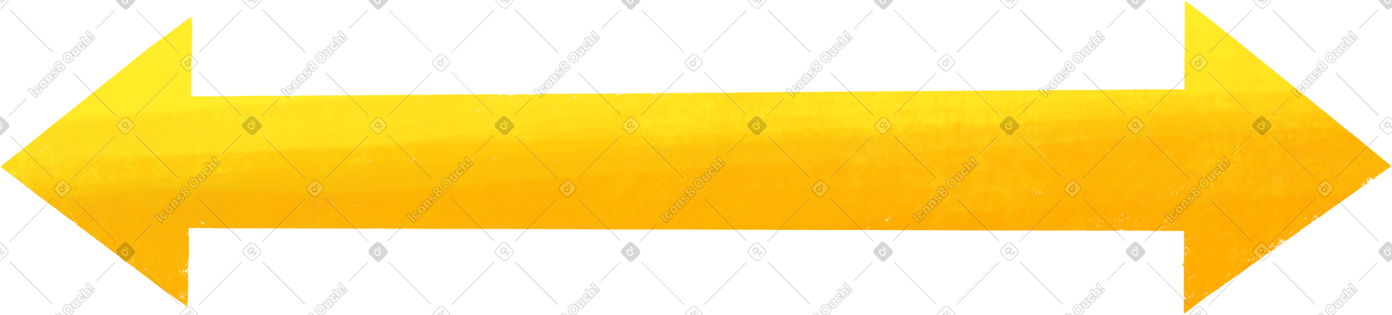 Yellow distance arrow PNG, SVG