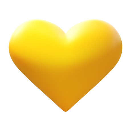 Yellow heart Illustration in PNG, SVG