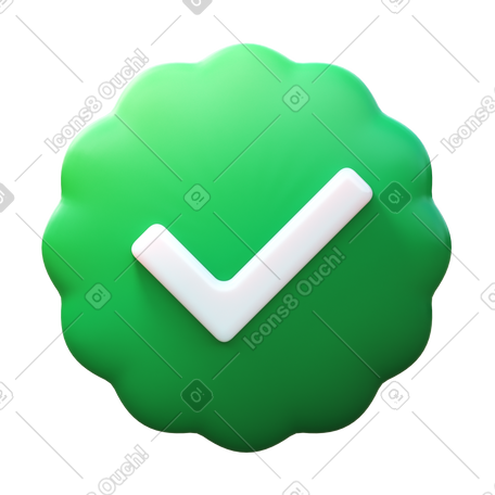 3D verified account PNG, SVG