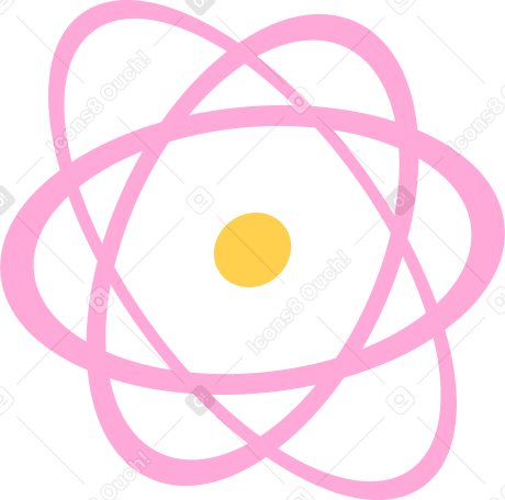 Pink atom Illustration in PNG, SVG